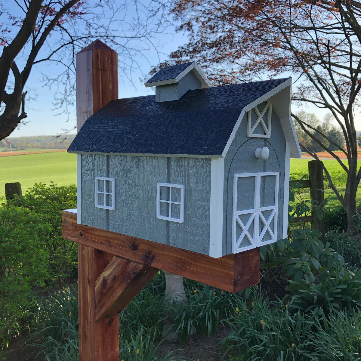 Traditional Barn Style Mailbox | Dutch Barn | Unique Rustic Outdoor De ...