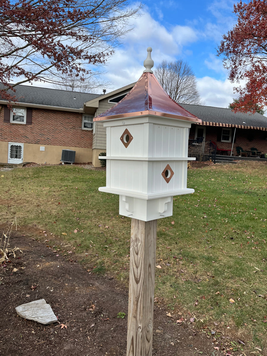 Copper Roofed Birdhouse with Four Apartments | Manor Style Home for Yo ...