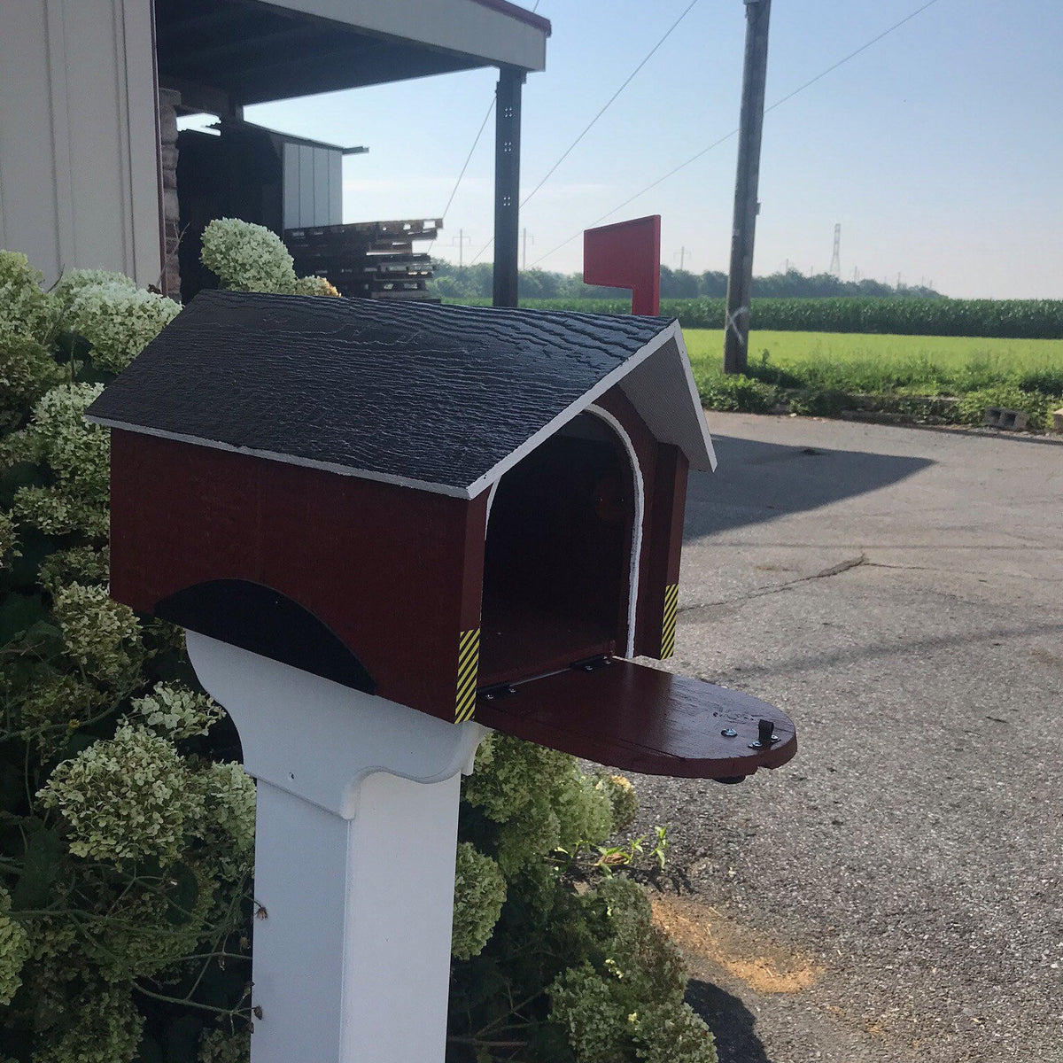 Covered Bridge Mailbox | Wood Mailbox | Mailbox with Back Door | K0011 ...