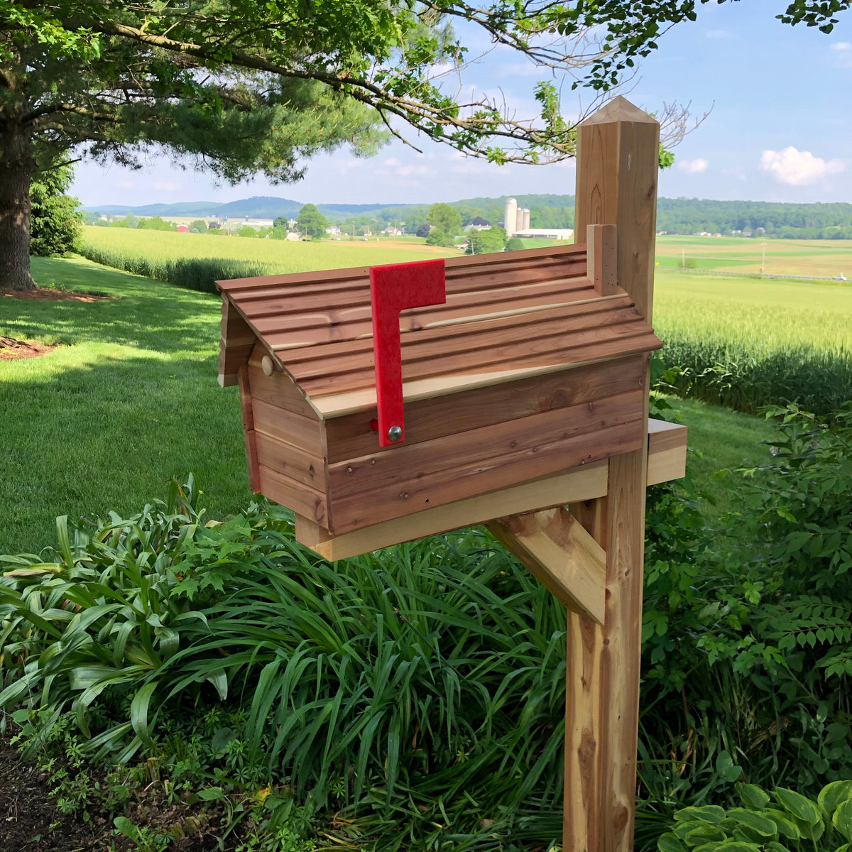 The Stone Bridge Cedar Mailbox | Simple and Beautiful Cedar Log Cabin ...